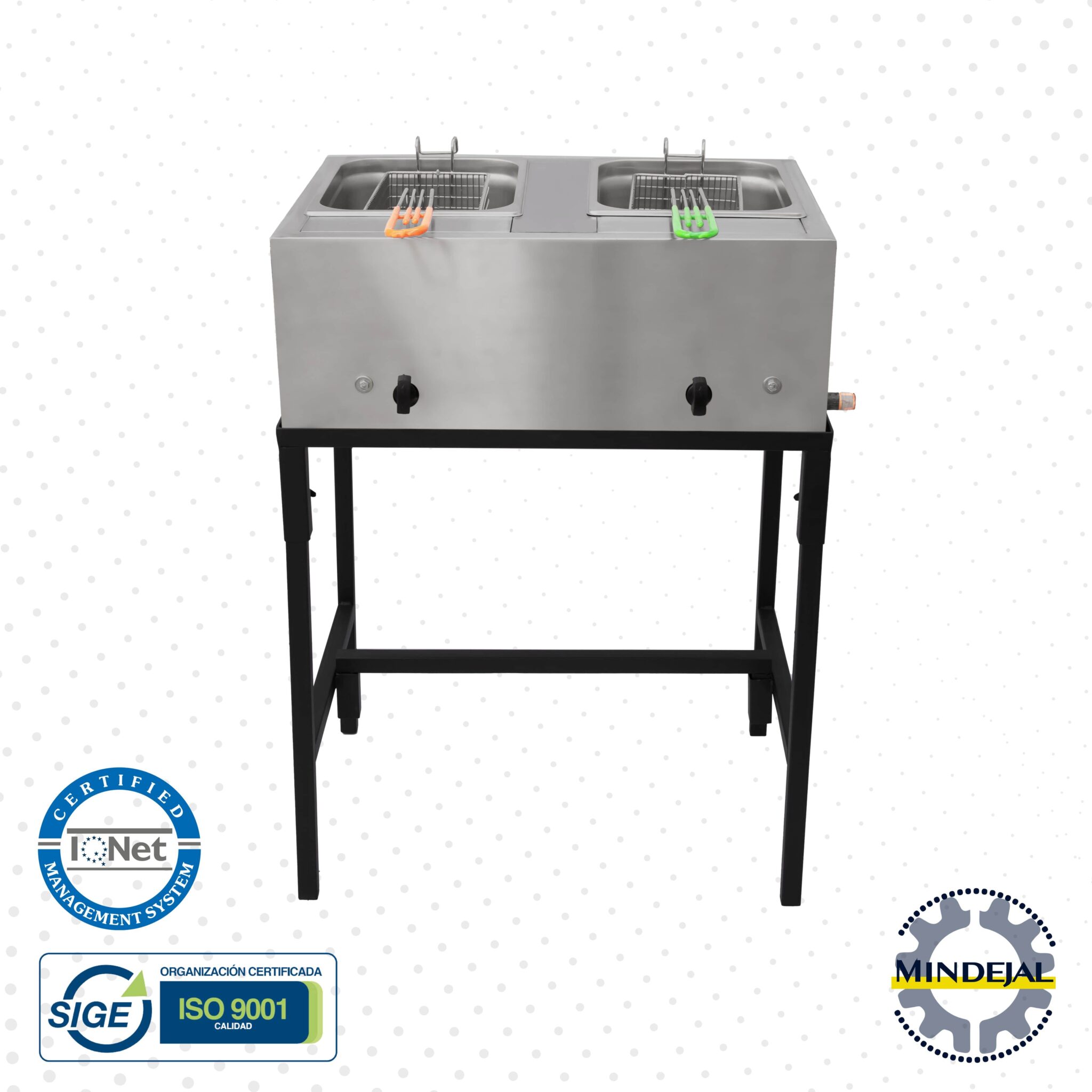 Freidora Industrial Doble a Gas LP 9 Litros Acero Inoxidable - Mindejal ...